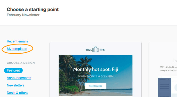 Email builder templates