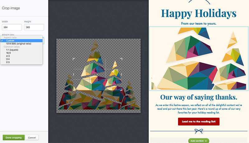 Email builder images