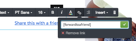 Forward to a friend pages
