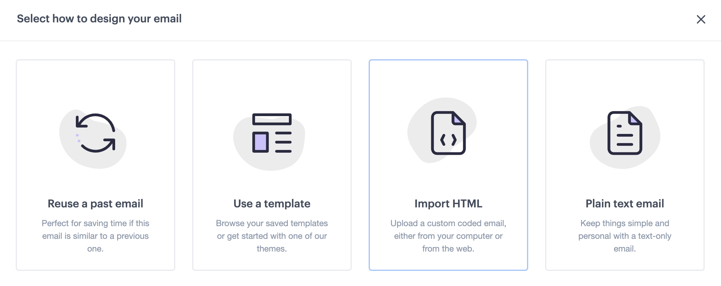 Import custom coded emails from your computer