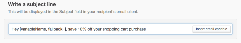 Smart transactional email variables