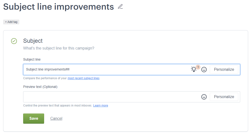 Subject line recommendations