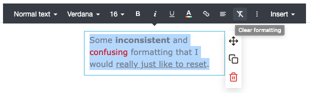 Email builder text blocks