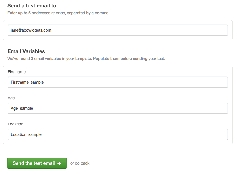 Smart transactional email variables
