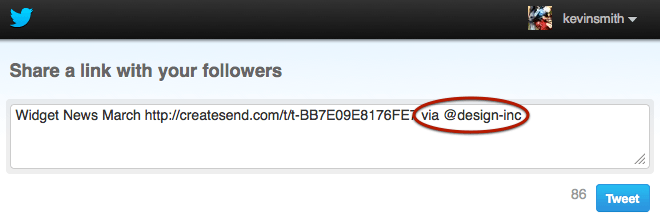 Customize Facebook and Twitter quick link tags
